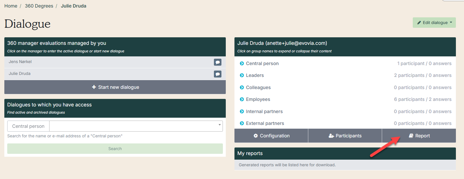 Create a 360-degree manager evaluation report