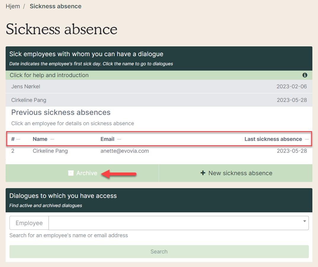 How to use the Sick Absence module