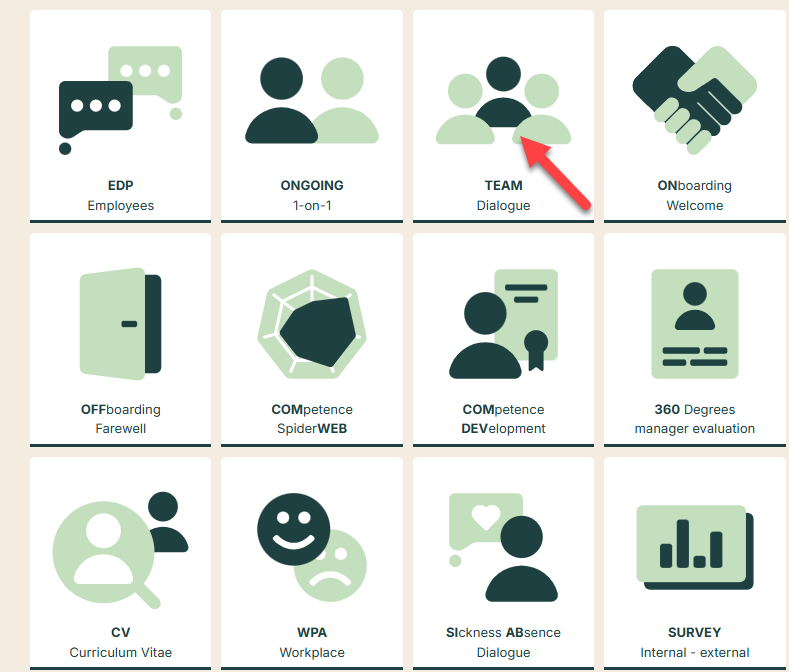 Create a Team Dialogue questionnaire