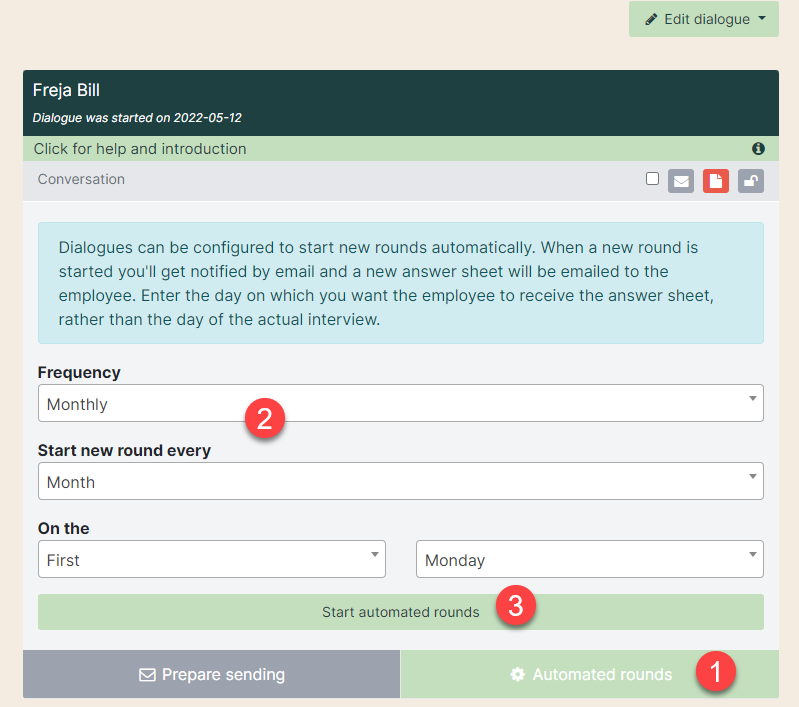 Setting up automatic flow in 1:1