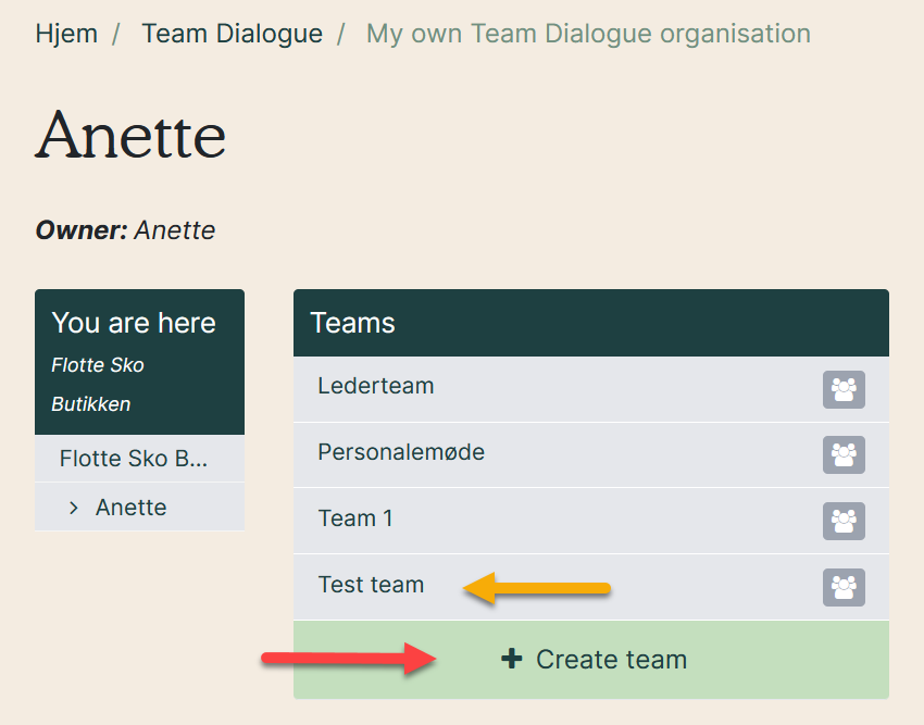 Setting up TEAM Dialog