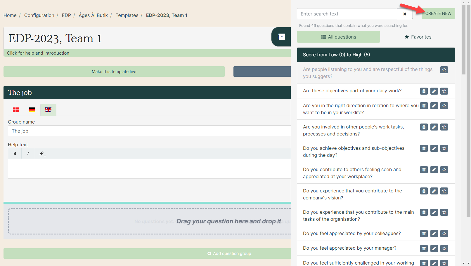 Edit a questionnaire