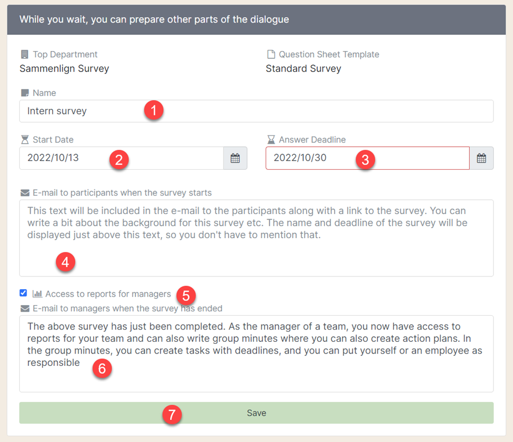 How to send out internal survey